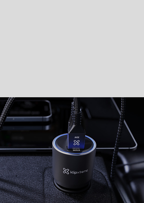 PowerCar 140 | 140W 3-port car charger with USB-C ® & USB-A ports - KCC-140 | Klipxtreme