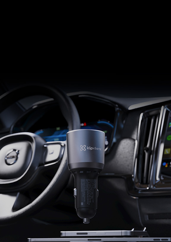 PowerCar 140 | 140W 3-port car charger with USB-C ® & USB-A ports - KCC-140 | Klipxtreme