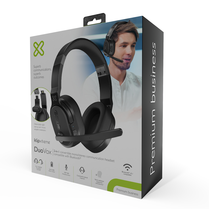 DuoVox | 2-in-1 convertible mono/stereo communication headset ...