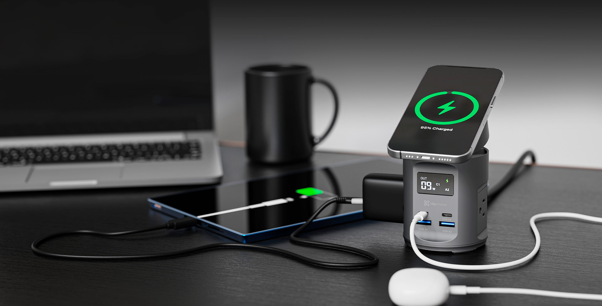 PowerDesk Ultra | Wireless charging pad with 7-in-1 charging station ...