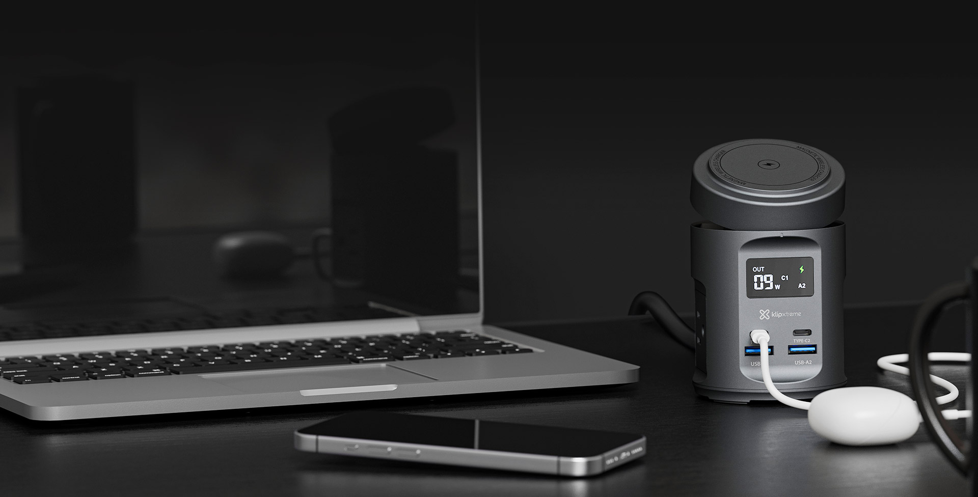 PowerDesk Ultra | Plataforma de carga inalámbrica con estación 7 en 1 ...