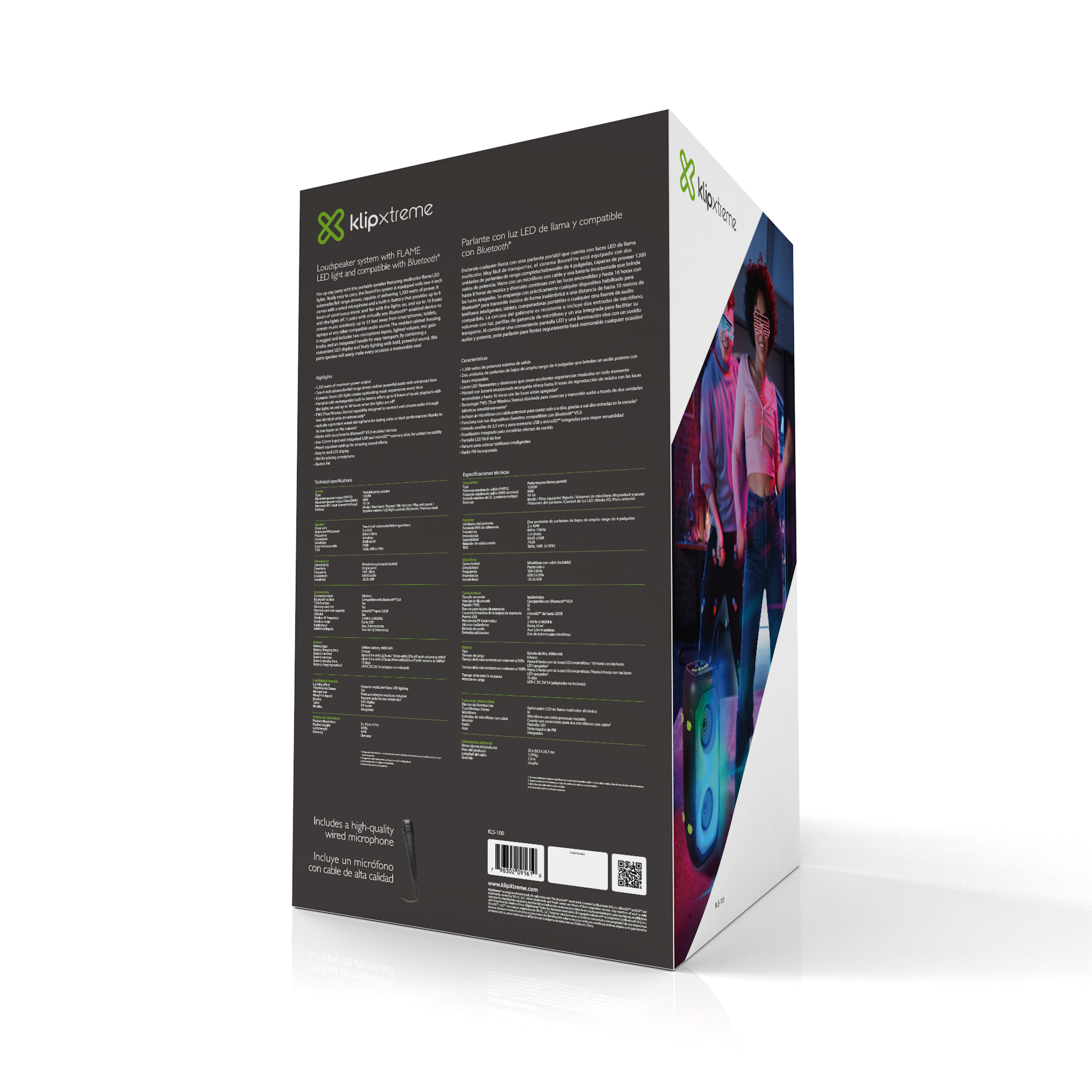 BoomFire | Loudspeaker system with FLAME LED light and compatible with ...