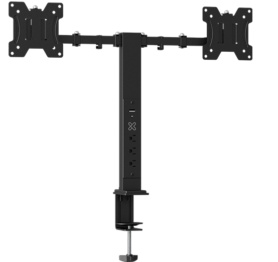 Dual monitor mount with integrated power strip and USB ports - KMM-510 ...