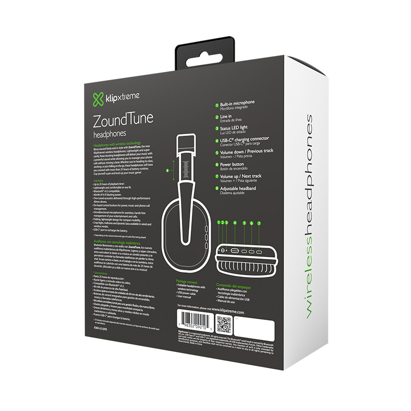 ZoundTune | Audífonos con tecnología inalámbrica Bluetooth® - KWH-010 | Klipxtreme